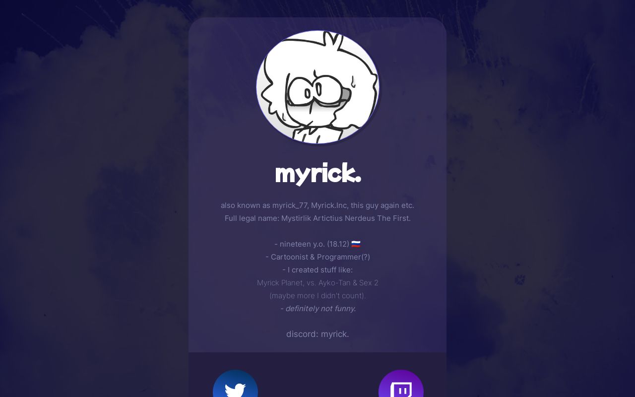 myrick's socials and projects site